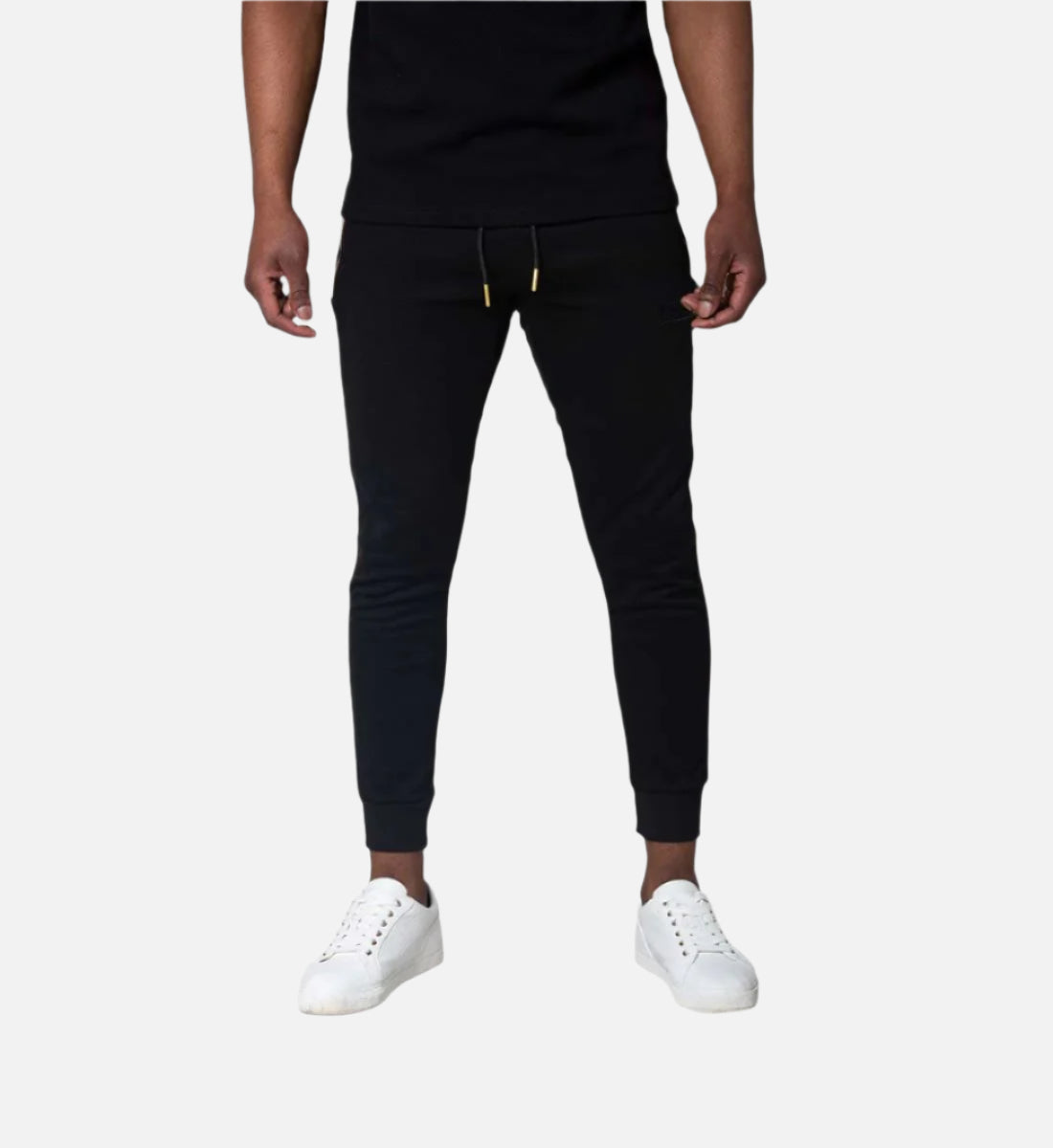 MDC Men's Slim Fit Black/Gold Joggers | Monde D'or